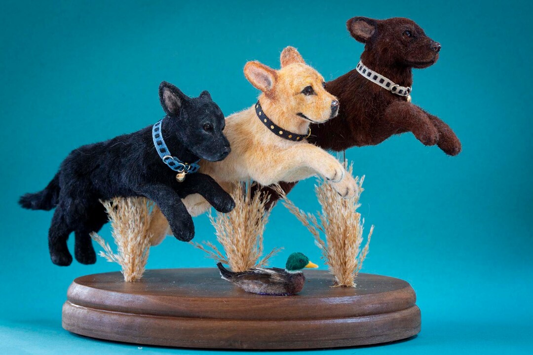 Dollhouse Miniature Dog Labrador Retriever Artist Piece Artist Sculpted ...