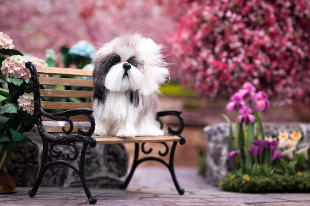 Dollhouse Miniature Miniature Havanese Lap Dog Artist Sculpted Furred ...