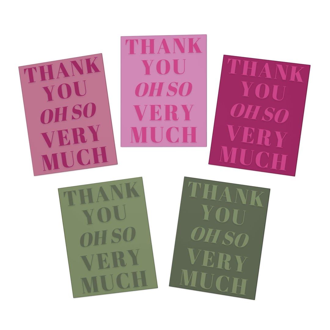 Bold Thank You Card Variety Pack 5 Modern Designs With Thank You Oh so ...