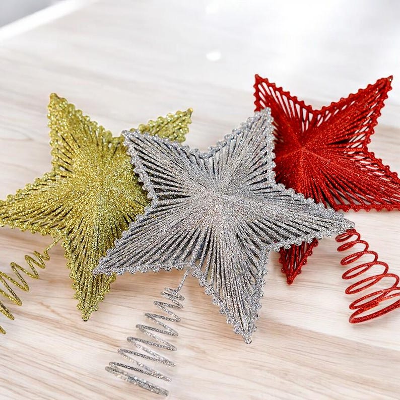 Christmas Tree Star Topper, 3D Pentagram Tree Ornament, Christmas ...