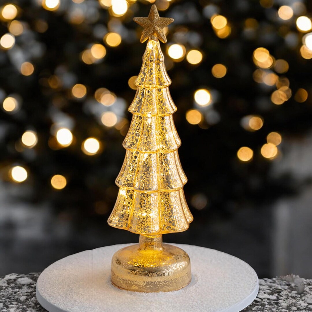 LED Christmas Tree, Christmas Table Ornaments, Glass Christmas Tree ...