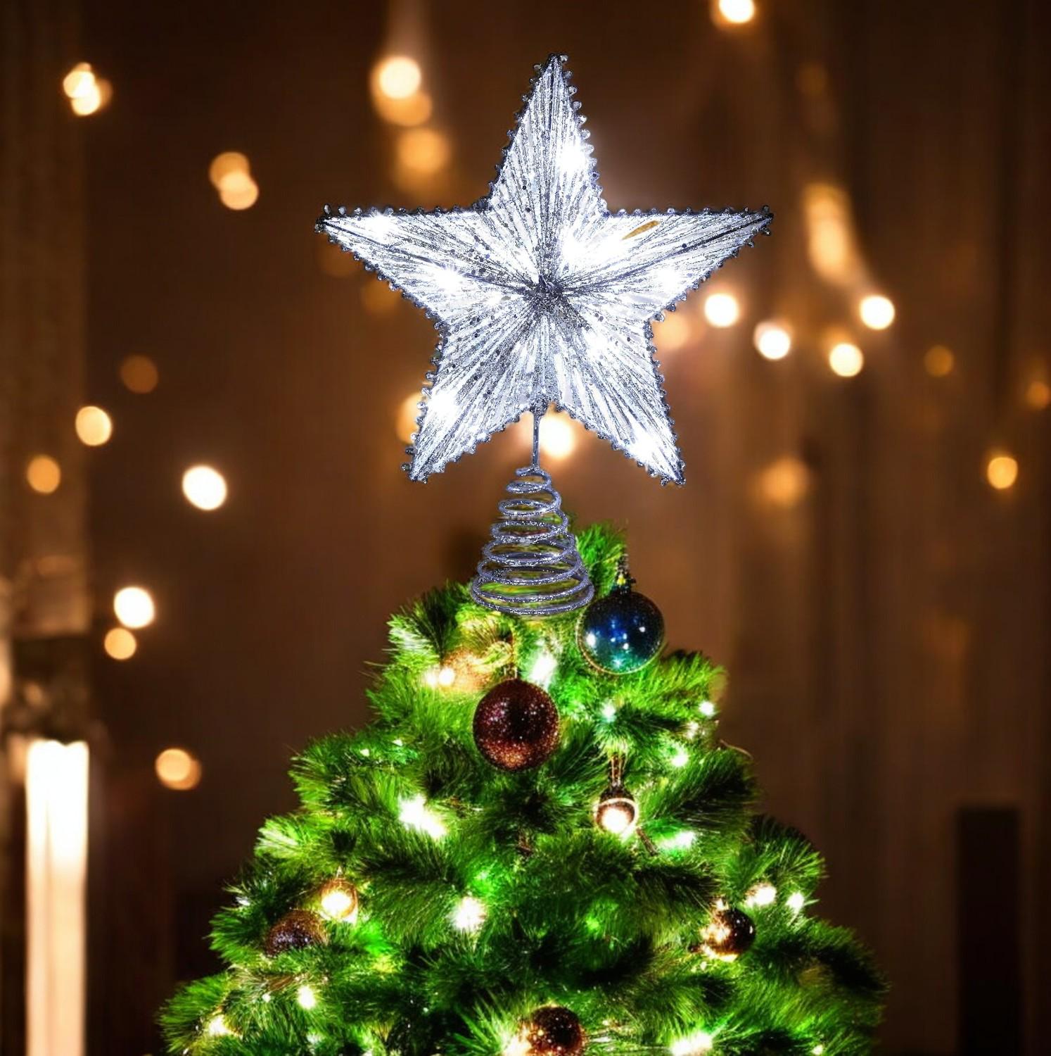 Christmas Tree Topper LED, Lighted Iron Tree Topper, Christmas ...