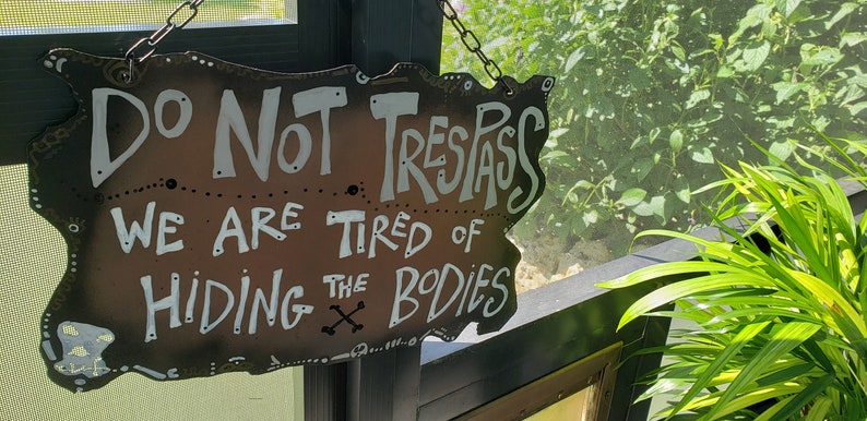 Do Not Trespass: No Trespassing Metal Sign, Outdoor Sign, Halloween ...