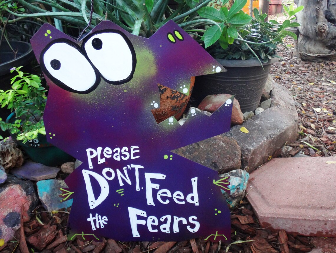 Mr. Fear Man Monster Sign Yard Art: Dont Feed the Fears - Etsy