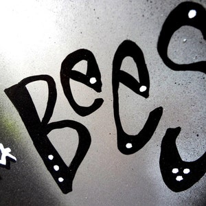 Bee Art: Beware of Bees Wacky Yard Art, Metal Bee Sign - Etsy