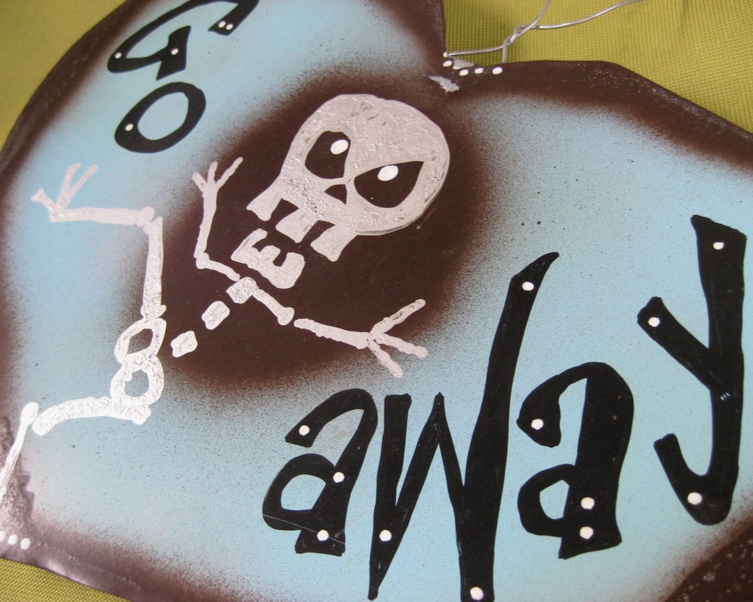 Go Away - Door Sign: Metal Door Sign, Front Door Sign, Metal Yard Art ...