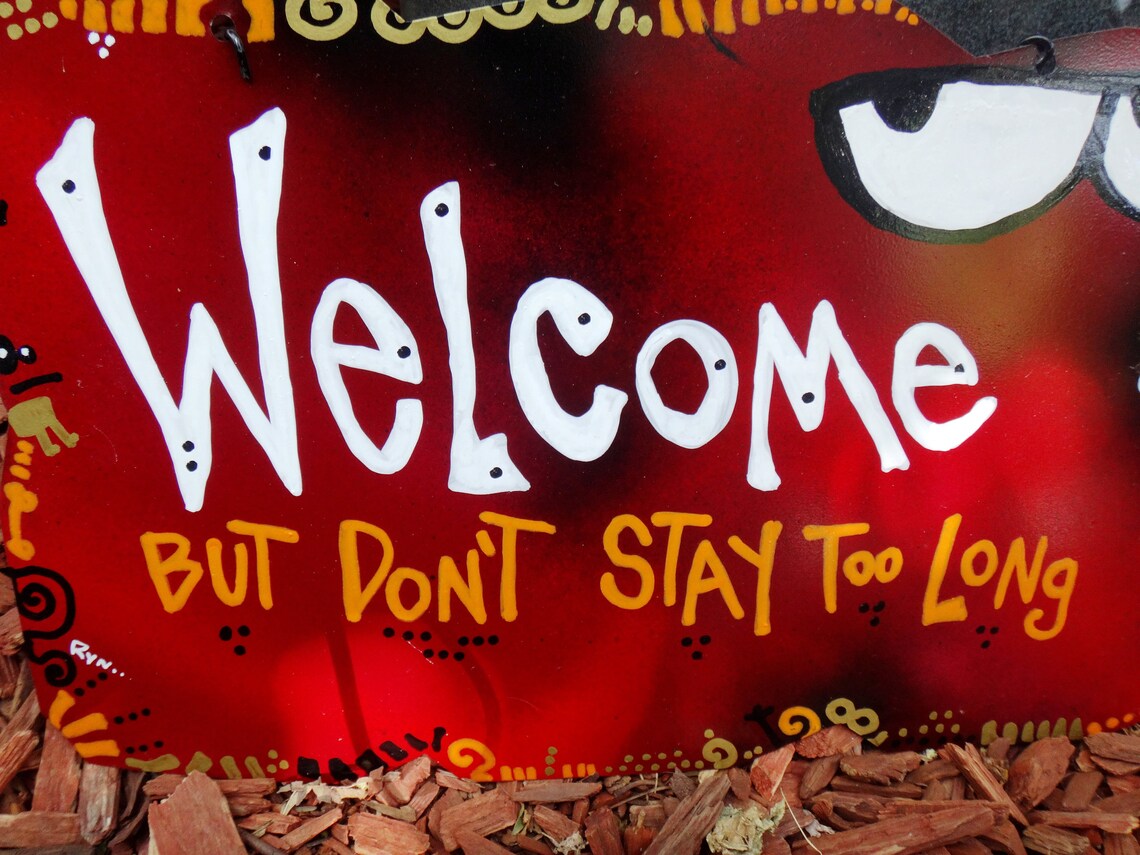 Monster Welcome Sign: Metal Door Sign, Bedroom Sign, Yard Art - Etsy