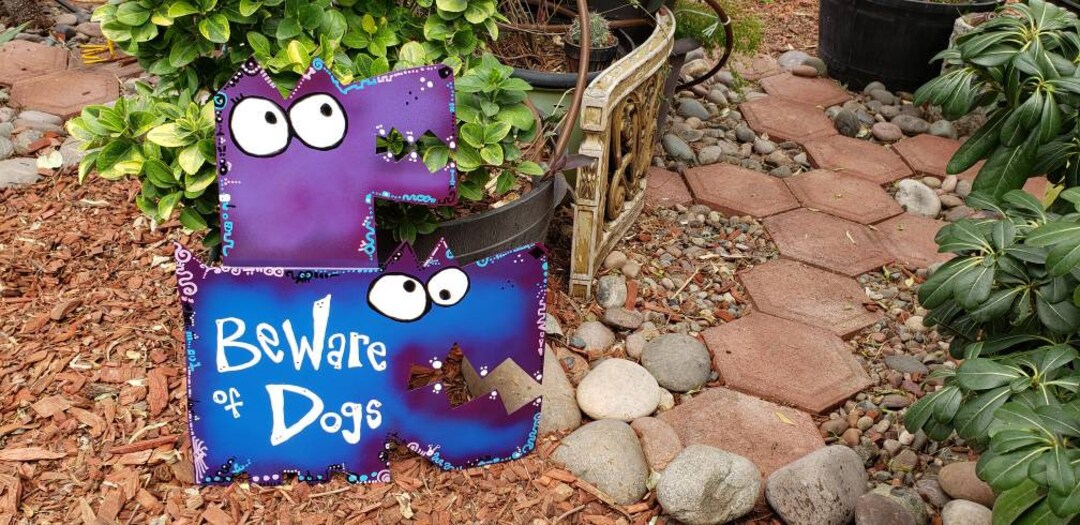 Deluxe Double Dog Sign, Metal Beware of Dogs Sign, Custom Dog Sign - Etsy