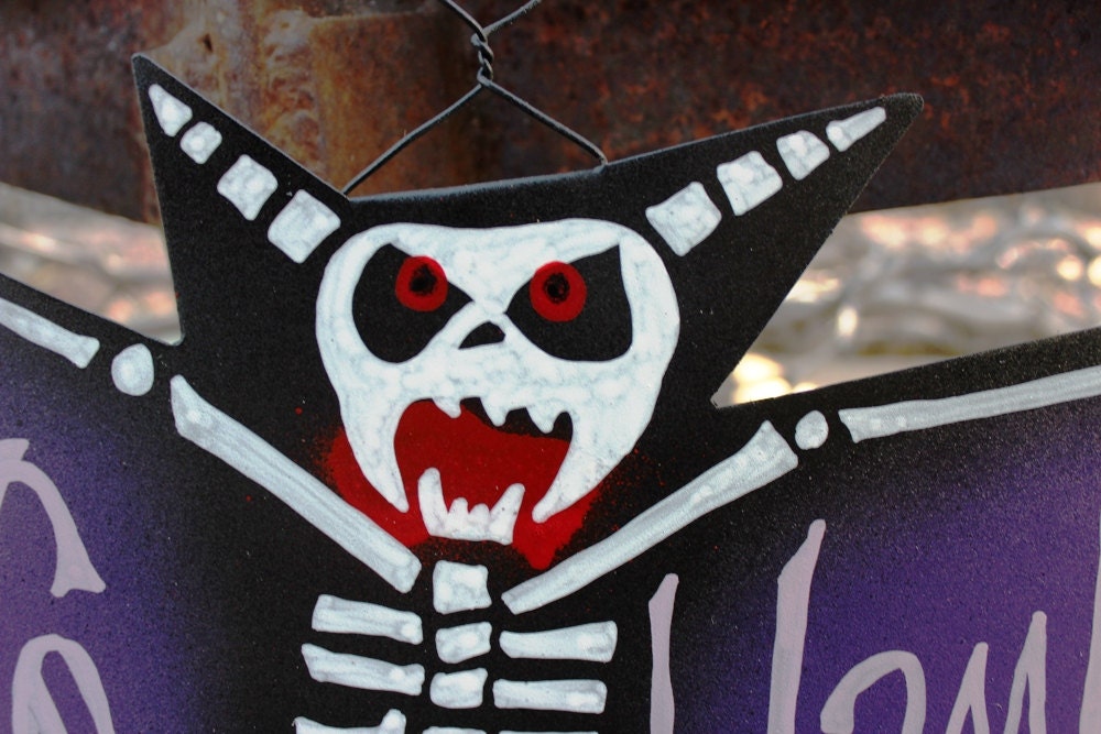 Beware of Vampires: Cool Metal Vampire Sign | Etsy