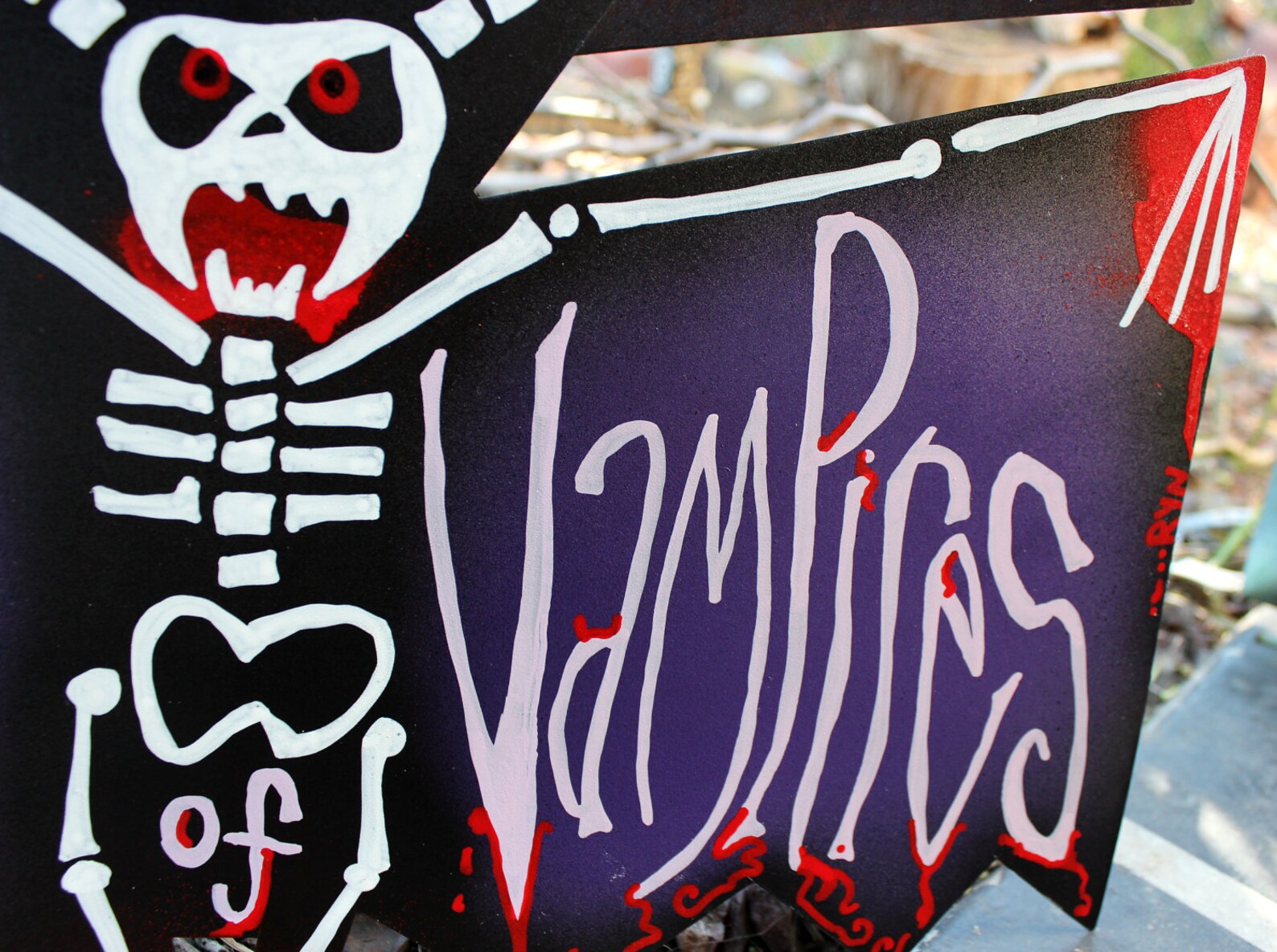 Beware of Vampires: Cool Metal Vampire Sign - Etsy