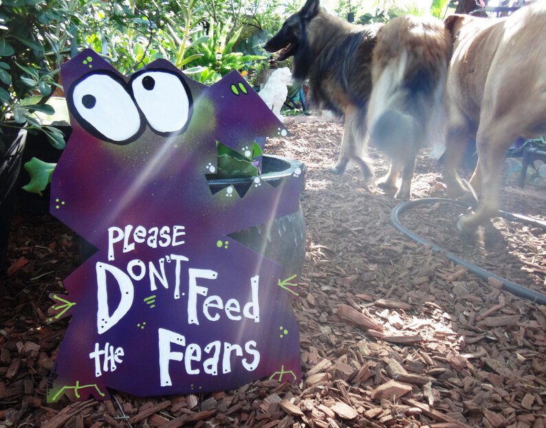 Mr. Fear Man Monster Sign Yard Art: Dont Feed the Fears | Etsy