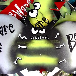 Bee Art: Beware of Bees Wacky Yard Art, Metal Bee Sign - Etsy