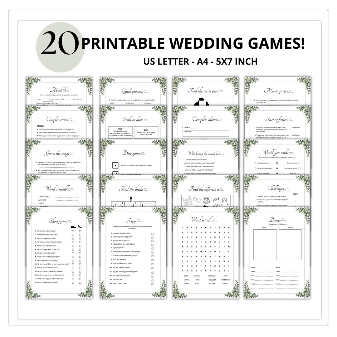 Sip and Solve | Wedding Table Games | Wedding Word Search | Wedding ...