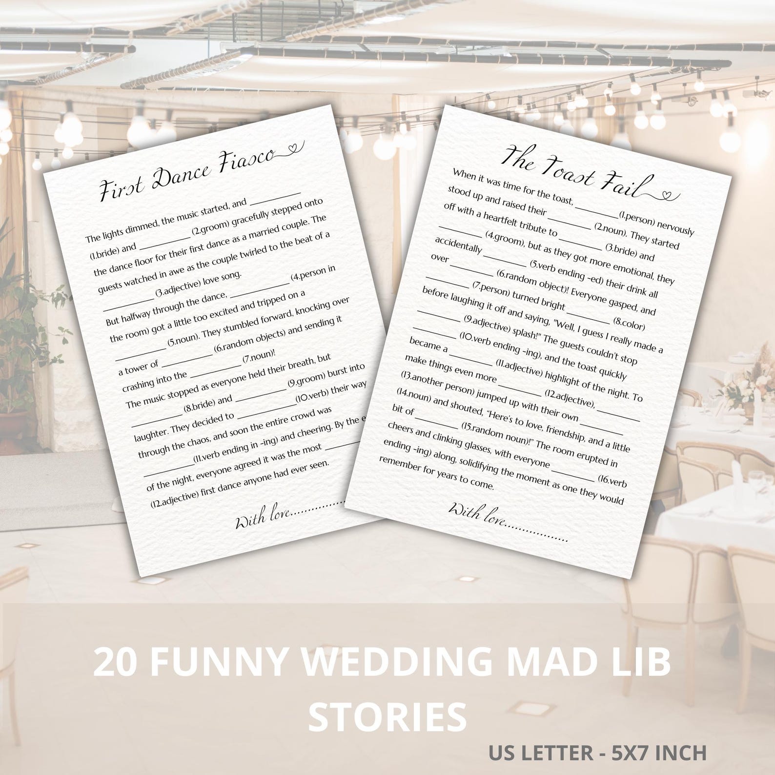 20 Funny Wedding Mad Lib Stories | Wedding Mad Lib Stories for Bridal ...