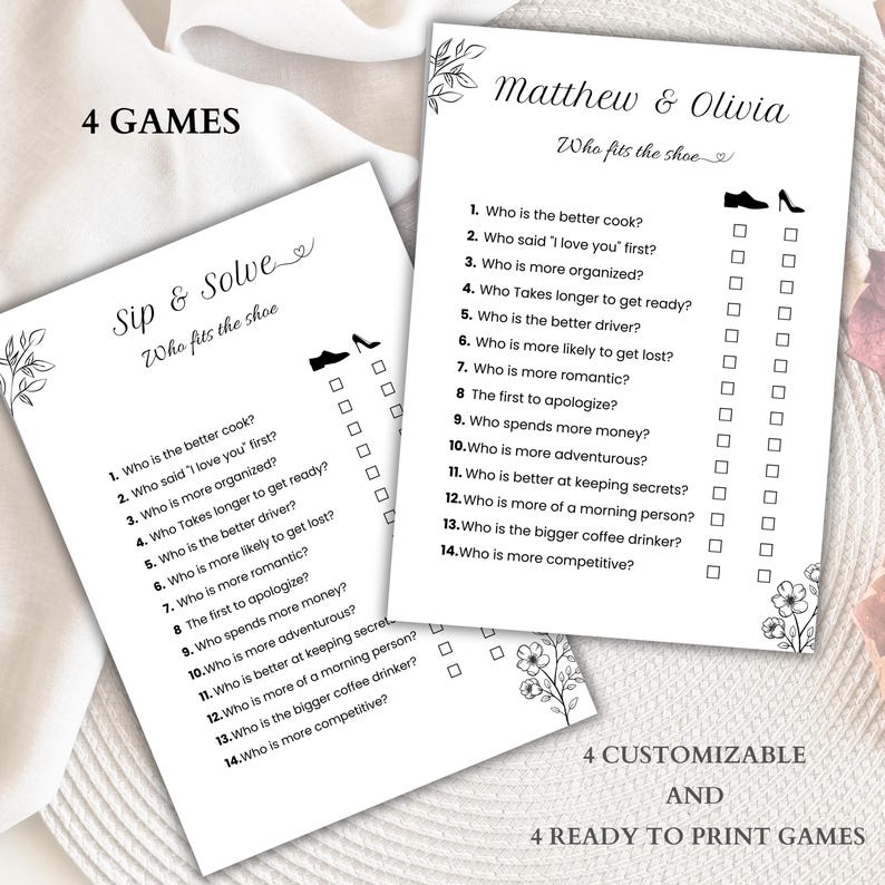Sip and Solve Customizable Wedding Puzzles | Customizable Wedding ...