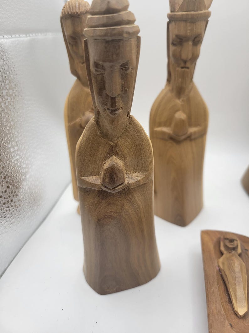 Hand Carved Wooden Nativity Without Animals - Etsy