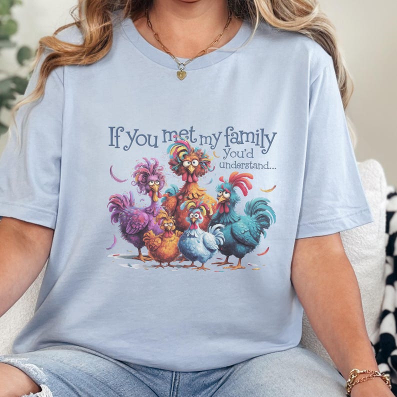 Crazy Chicken Family T-shirt Design, Instant Digital Download PNG, If ...