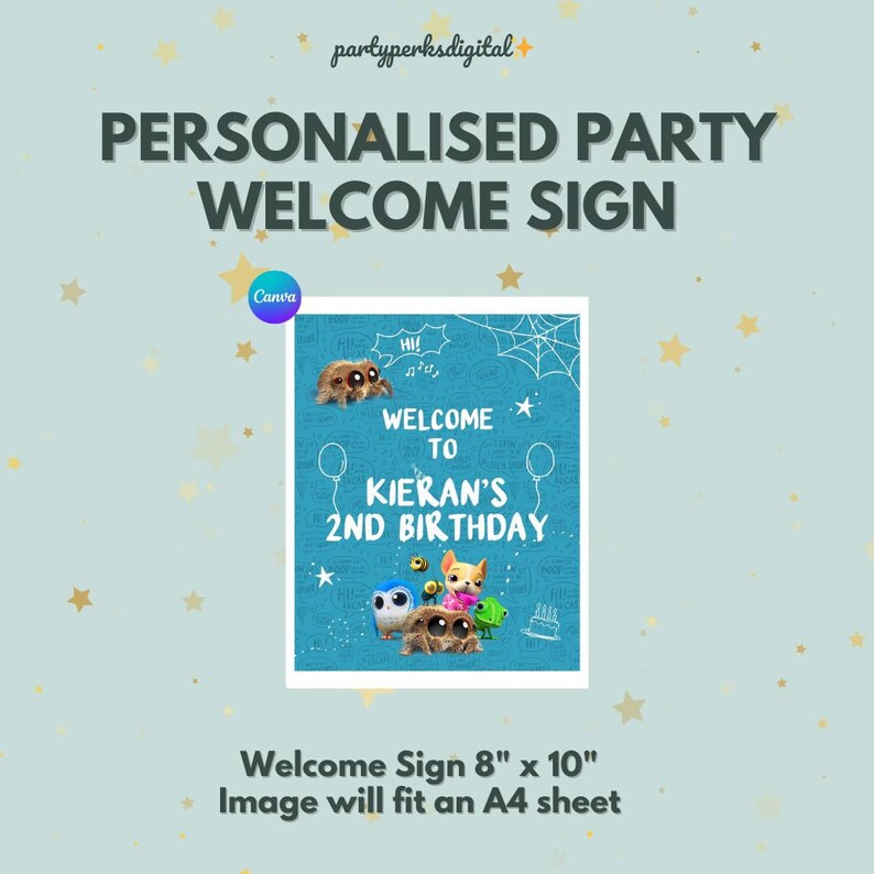 Lucas the Spider Party Welcome Sign DIY Printable Birthday Party Decor ...