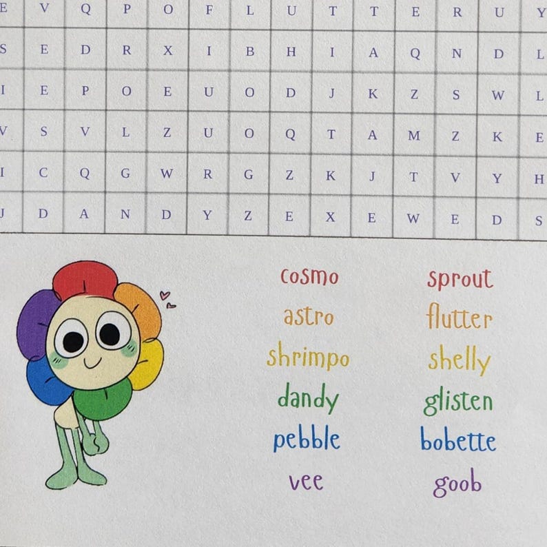 Dandy's World Word Search Party Activity Printable - Etsy