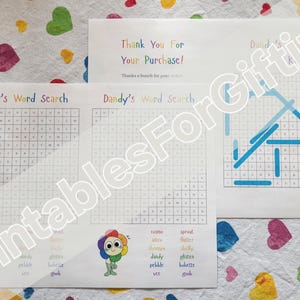 Dandy's World Word Search Party Activity Printable - Etsy