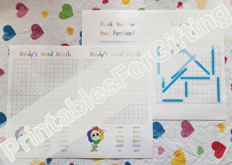 Dandy's World Word Search Party Activity Printable - Etsy