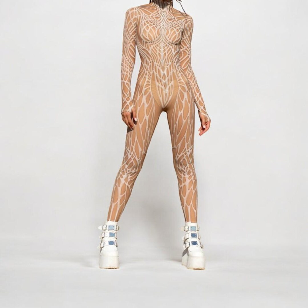 Cyberpunk Catsuit, Futuristic Bodysuit, Sci-fi Jumpsuit, Festival ...