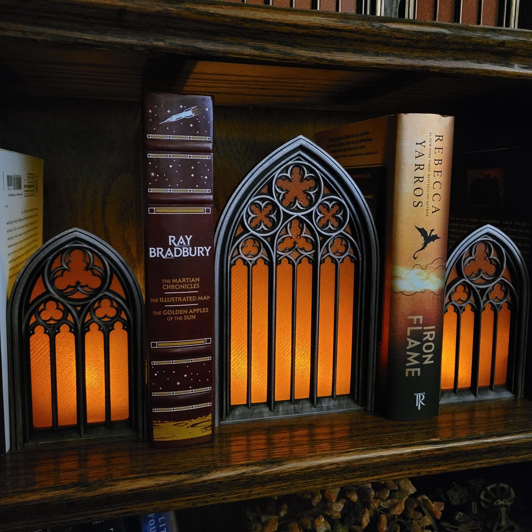 Gothic Cathedral Window Book Nook With Lights - Set of 3 - Etsy