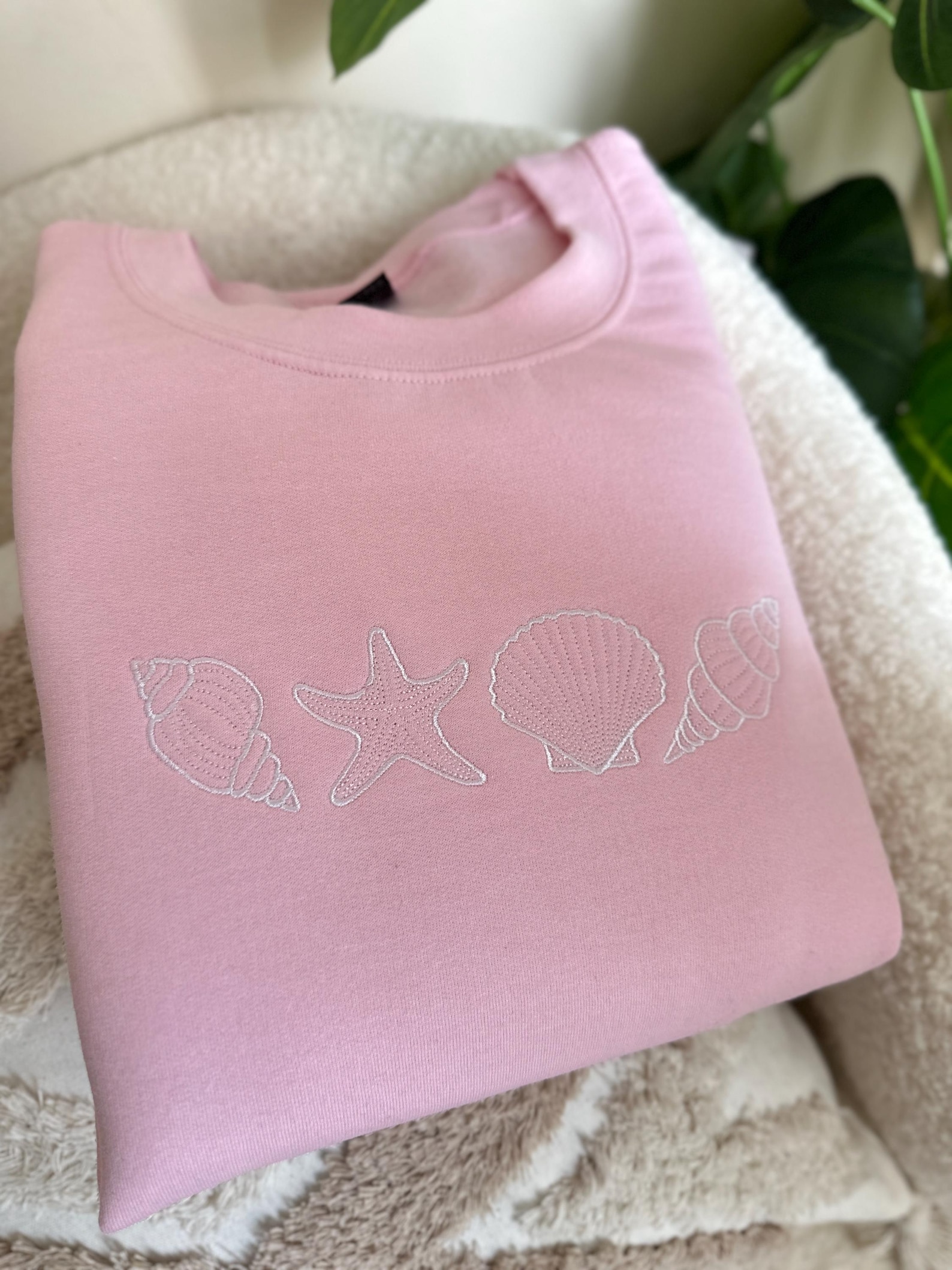Embroidered Seashell Costal Style Hoodie, Nature Lover Sweatshirt ...