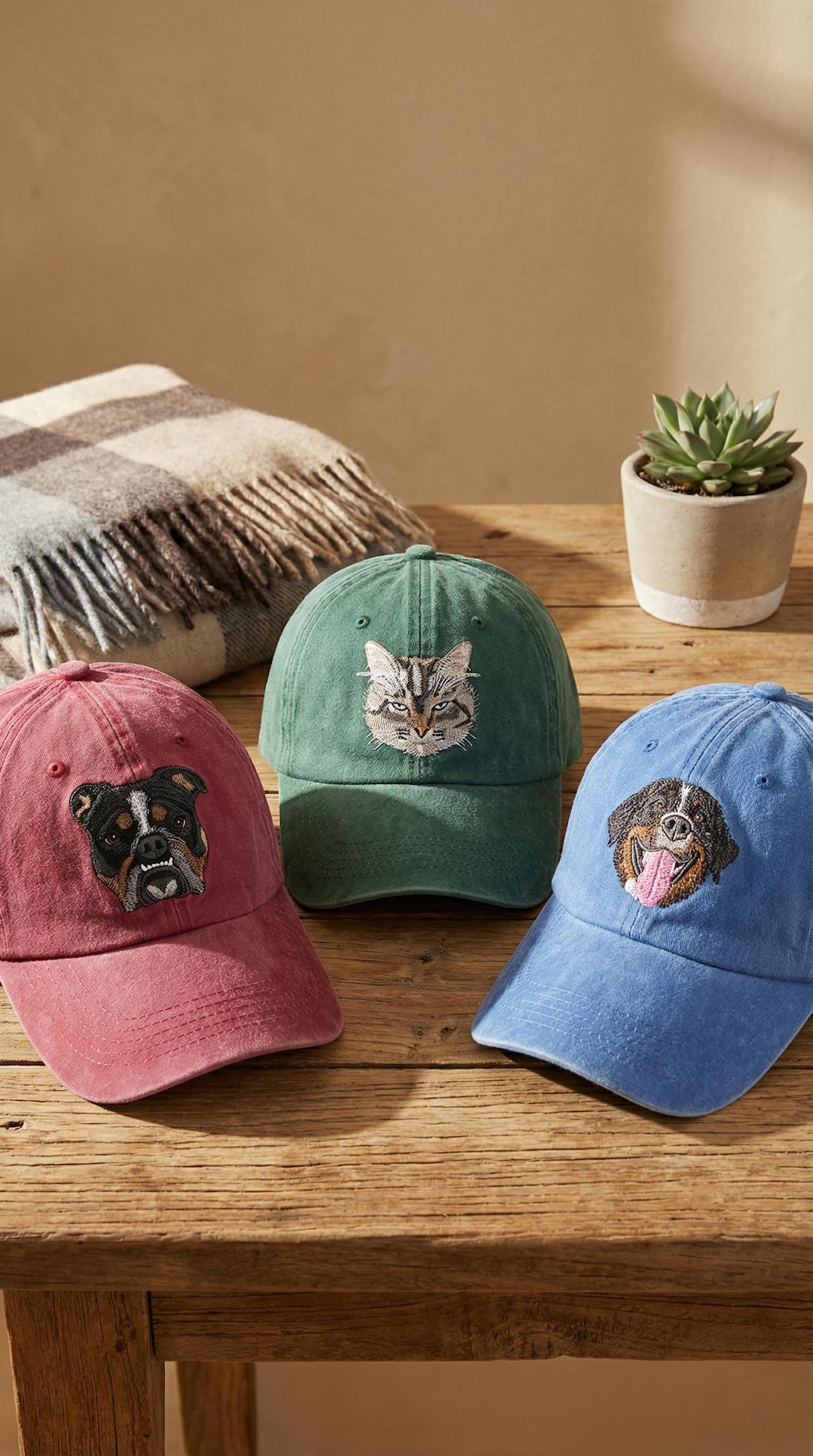 Custom Embroidered Pet Photo Hat: Personalized Dog & Cat Baseball Cap ...