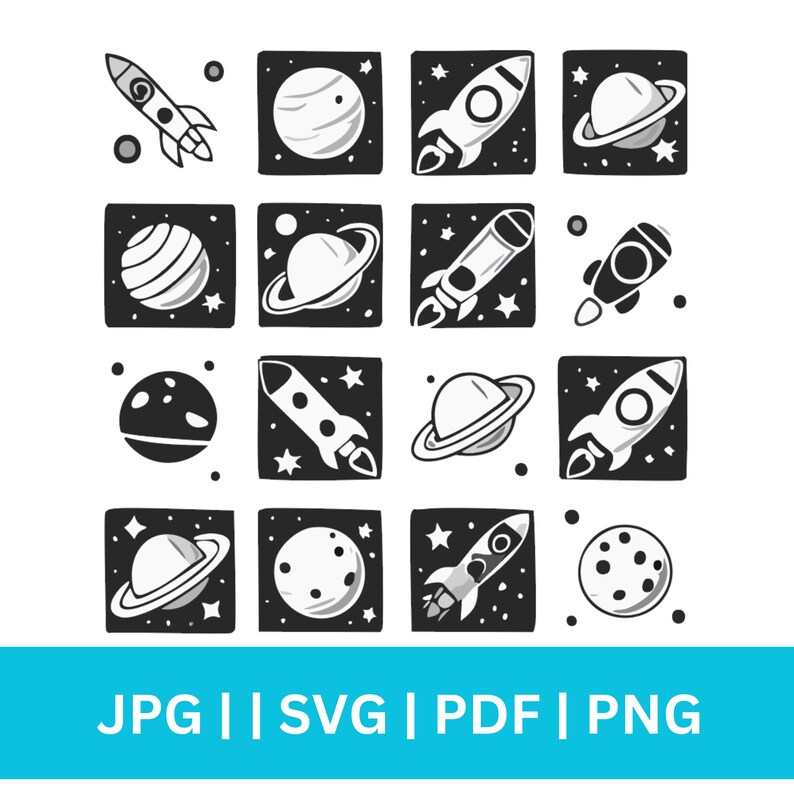 Planets and Stars V2 SVG Bundle, Space Designs, Planet SVG Cricut ...