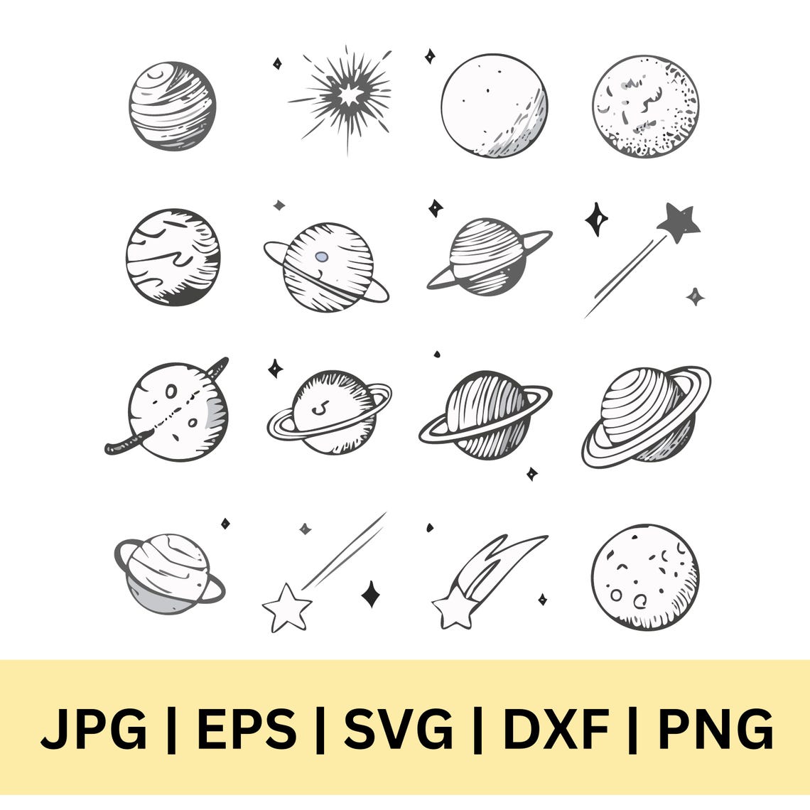 Planets and Stars SVG Bundle, Space Designs, Planet SVG Cricut ...