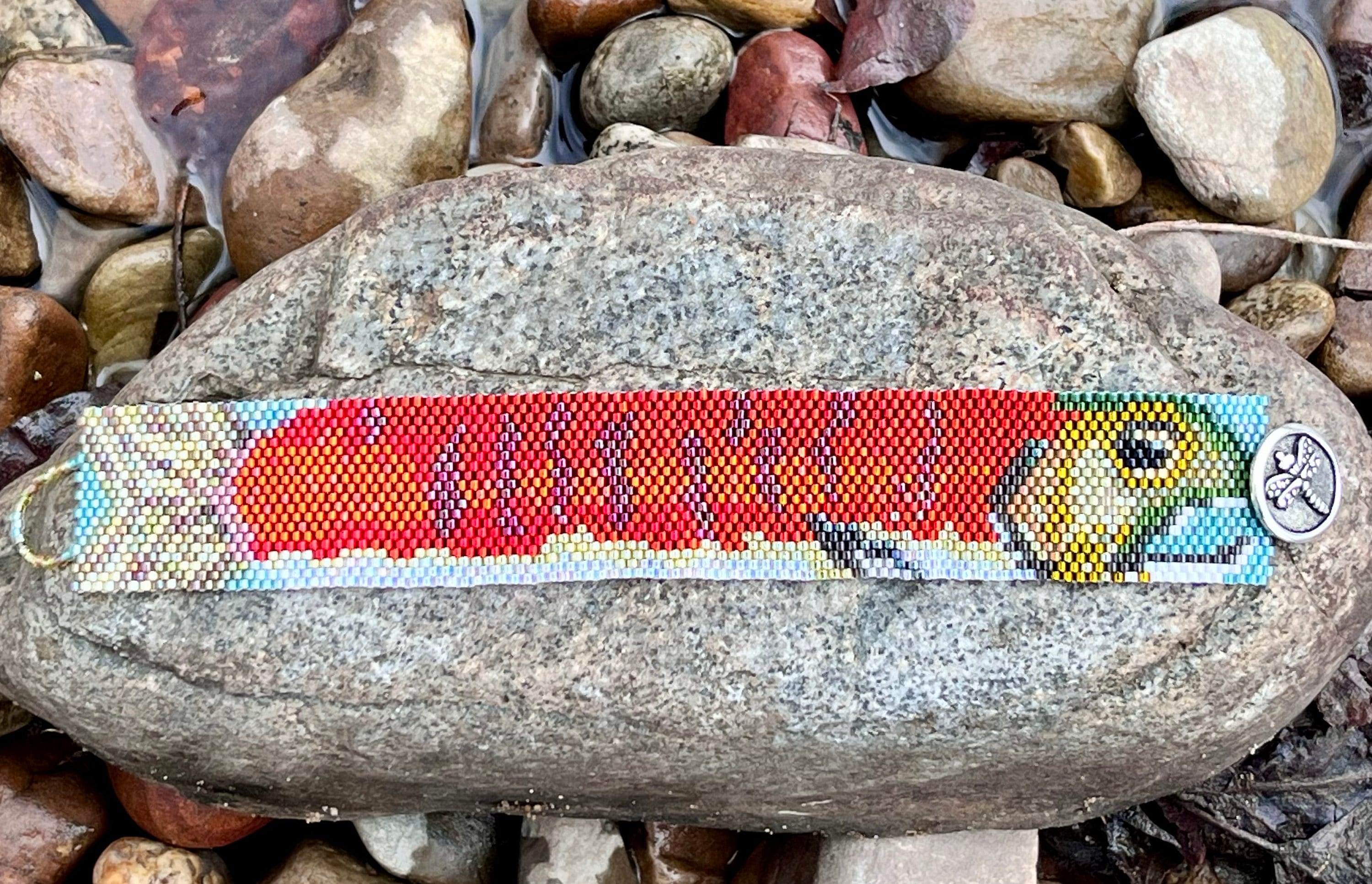 Beaded Sockeye Salmon Red Phase Bracelet Made to Order Please Read ...