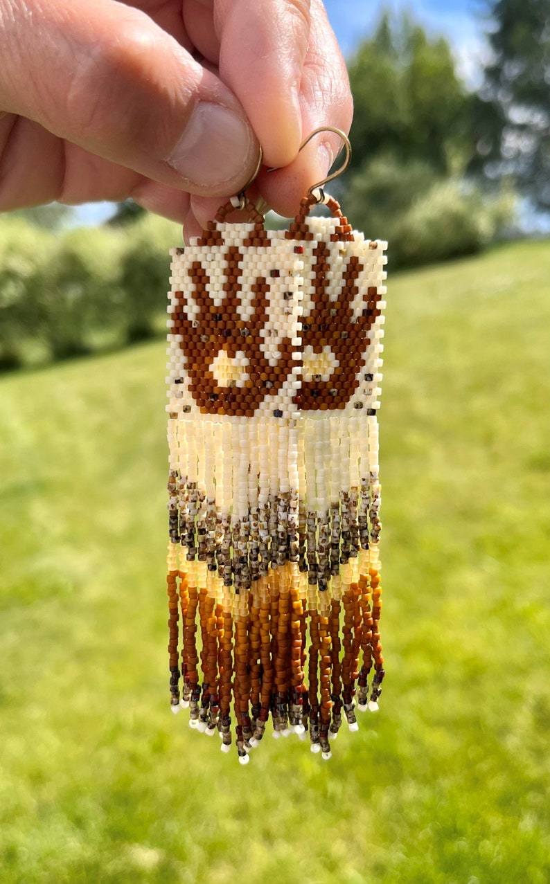 Cave Art Handprint Fringe Earrings - Etsy
