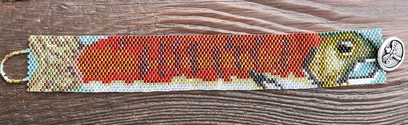 Beaded Sockeye Salmon Red Phase Bracelet Made to Order Please Read ...
