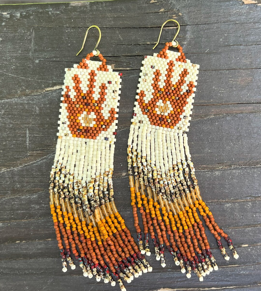 Cave Art Handprint Fringe Earrings - Etsy