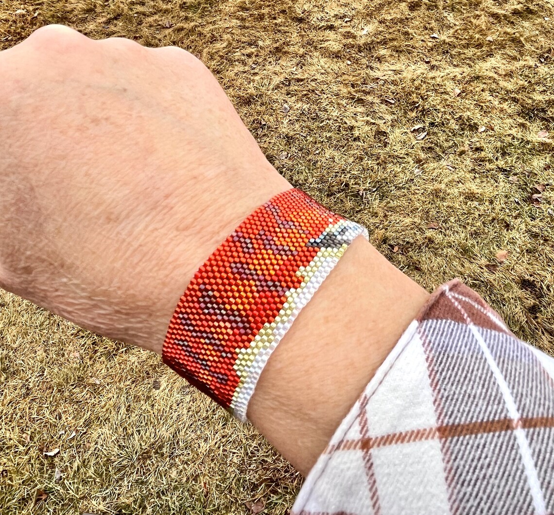 Beaded Sockeye Salmon Red Phase Bracelet Made to Order Please Read ...