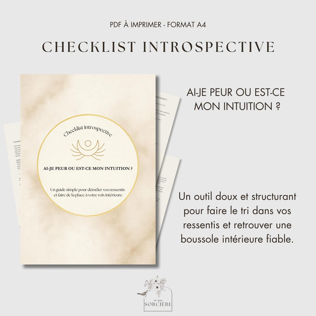 Printable Introspection Checklist | to Distinguish Fear From Intuition ...