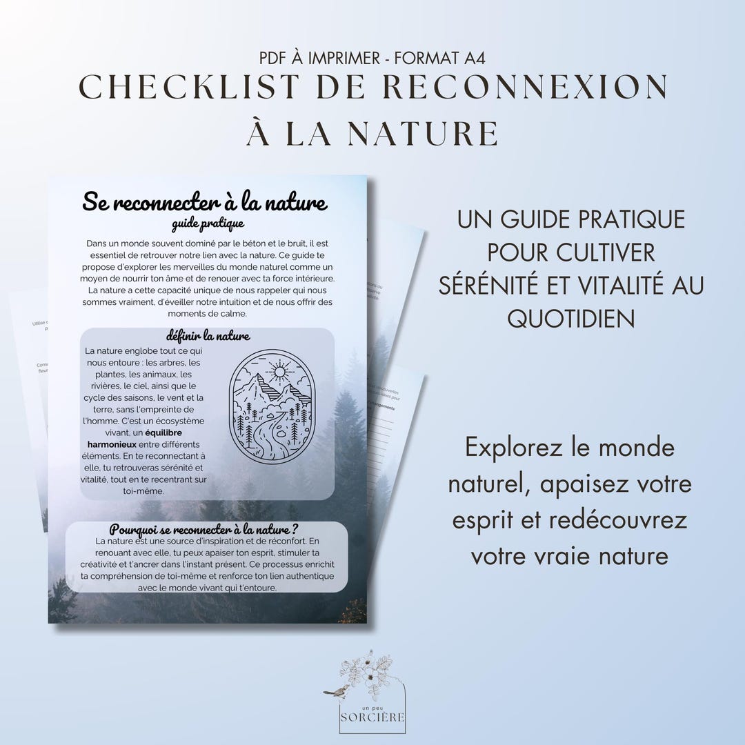 Nature Reconnection Checklist | Personal Development | A4 Printable PDF ...