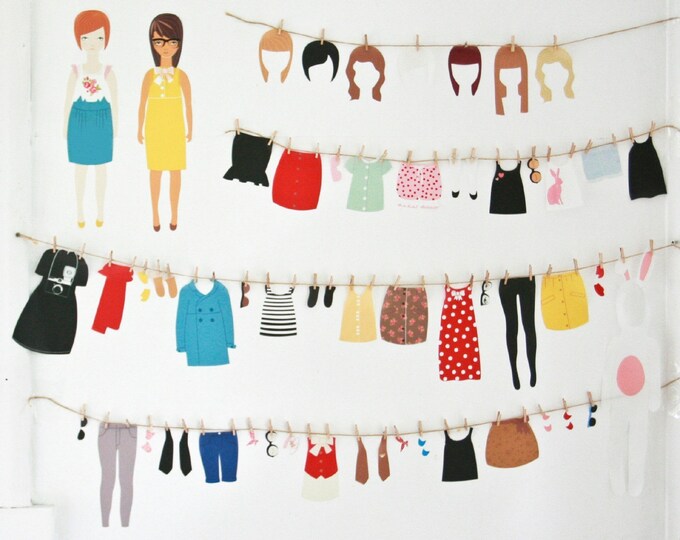 Dress up Dolls - Wall Stickers, Removable Decals - Etsy