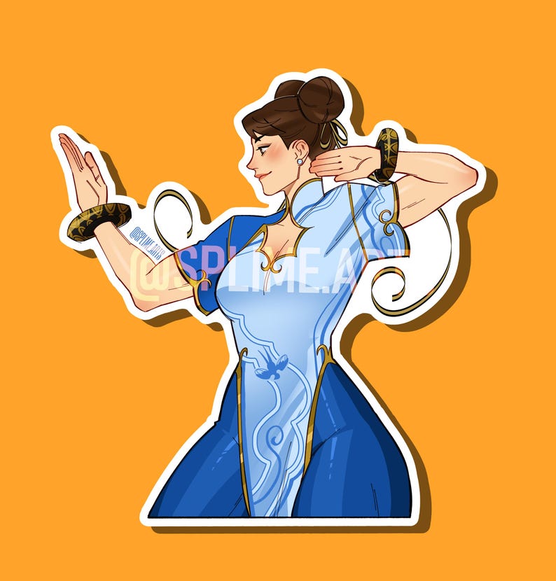 Chun Li Street Fighter 6 Cute Vinyl Sticker Anime Sticker Game Sticker ...