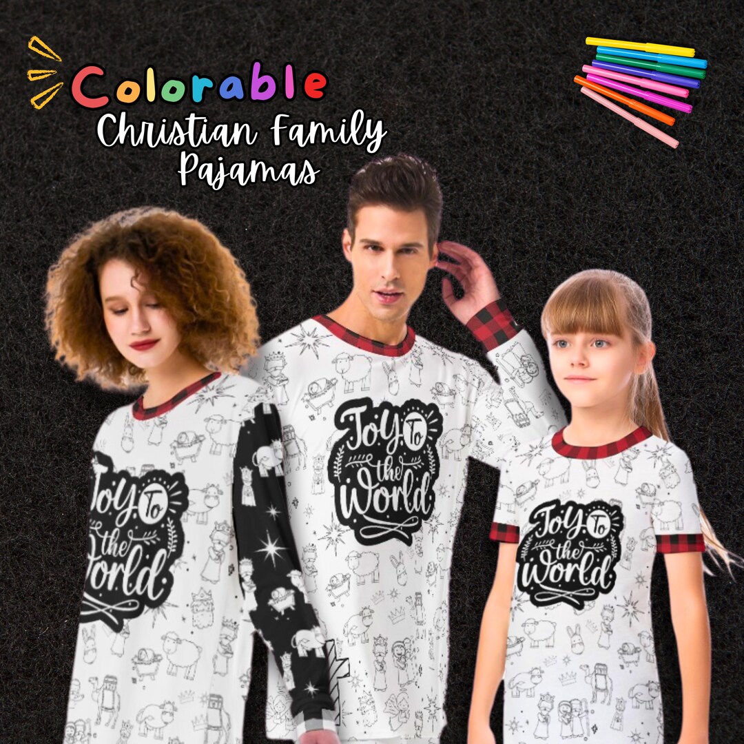 Nativity Coloring Family Pajamas Matching Christmas Pajama Craft | Kids ...