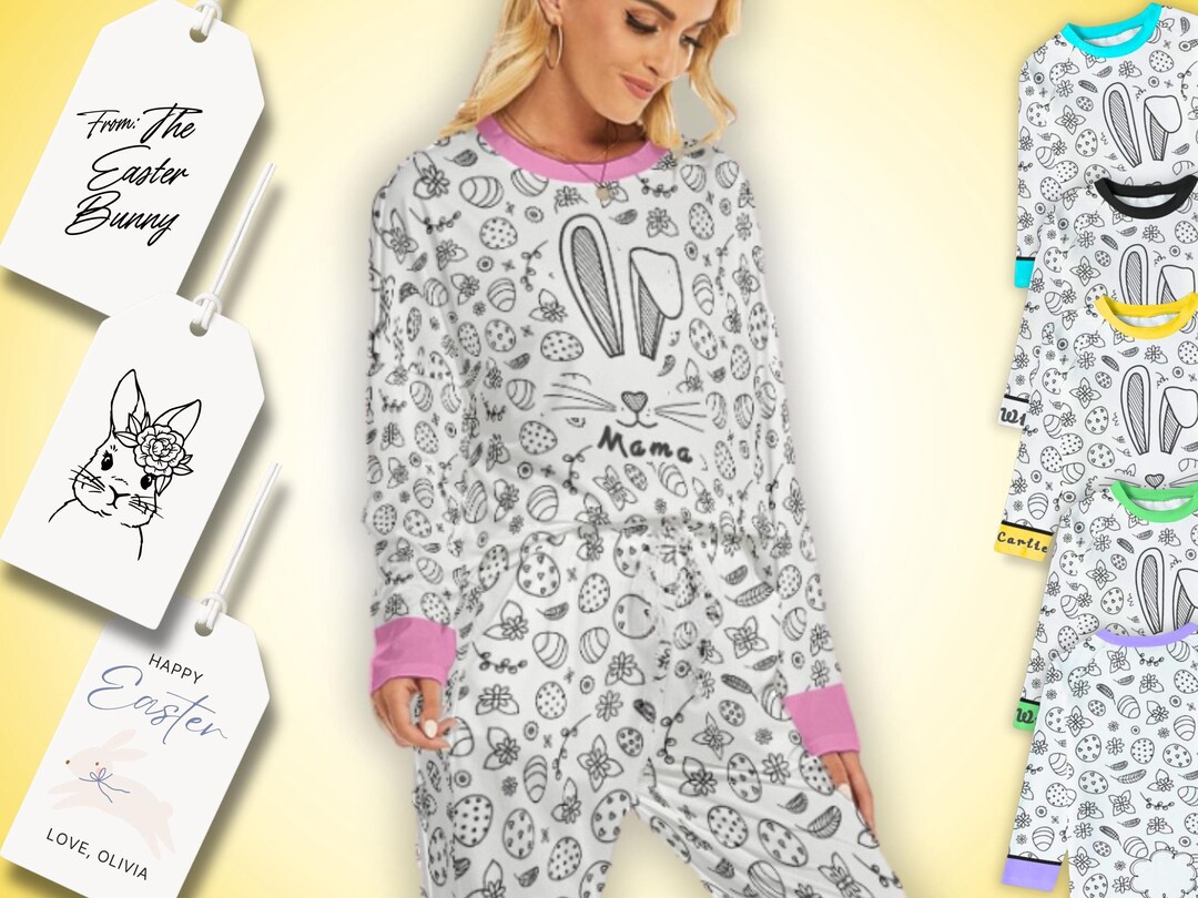 Custom Easter Match Family Coloring Pajama Party Gift Men Women Kid ...