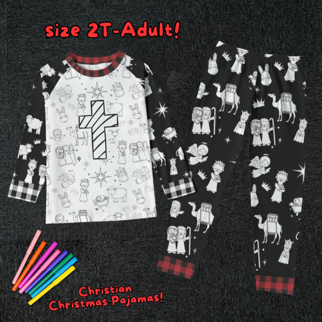 Christian Nativity Colorable Matching Christmas Pajama Craft | Kids ...