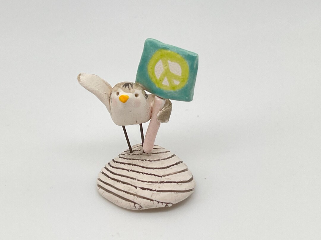 Miniature Handmade Piping Plover on Clam Shell Promoting Peace ...