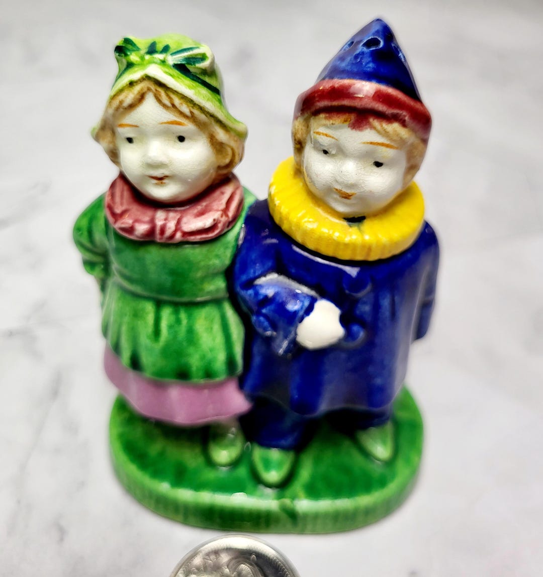 1950's Clown Salt and Pepper Shaker 3-piece Set - Rare Porcelain - Etsy