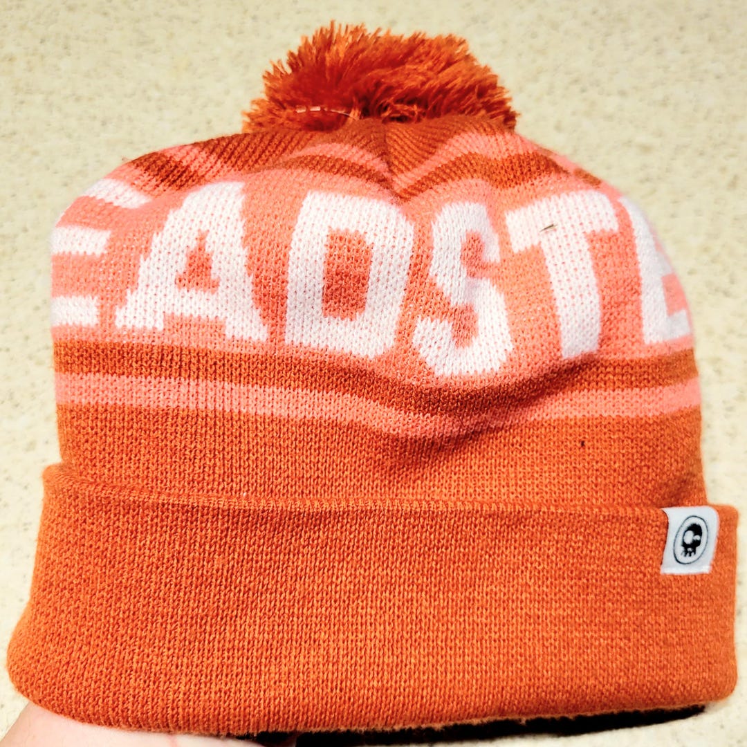 Vintage HEADSTER Pink and Orange Striped Toque With Pompom - Etsy