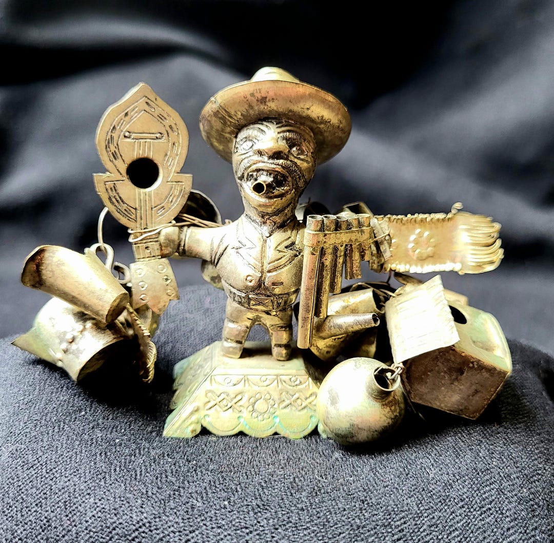 1940s Small Metal Tramp Art Sculpture - Traveling Merchant Man, Likely ...