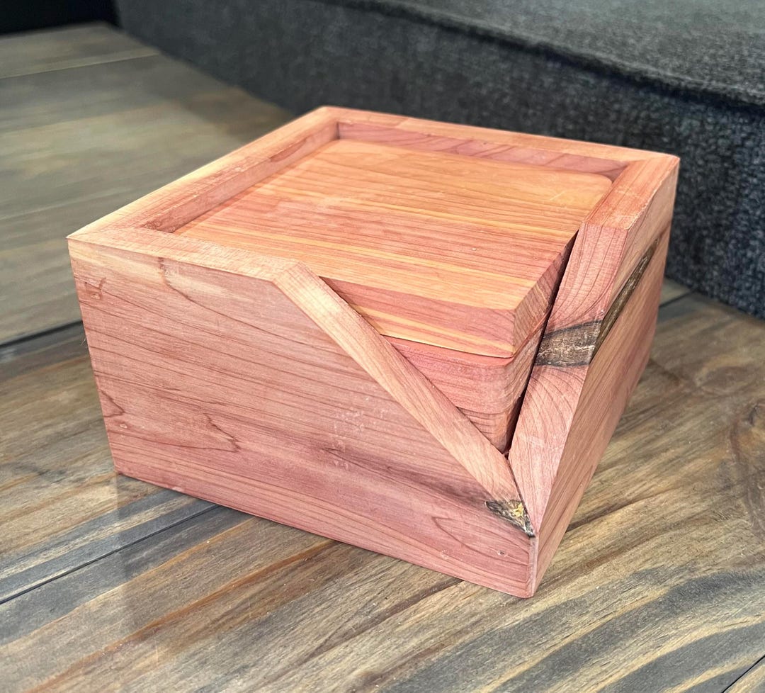 Eastern Red Cedar Drink/wine Coasters and Holder - Etsy