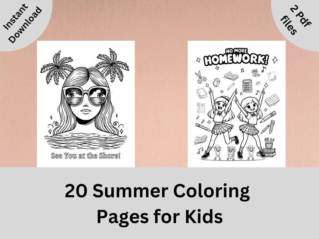 20 Printable Summer Coloring Pages for Kids| Activity Pack for Vacation ...