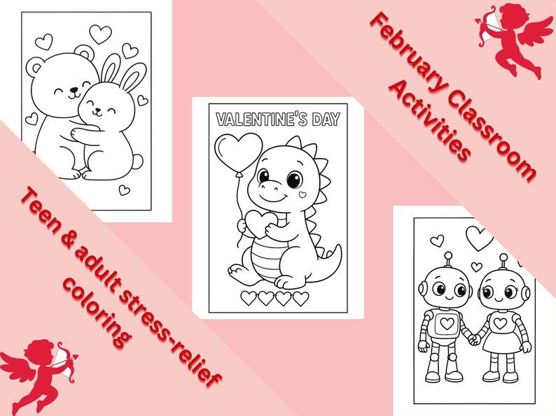 Valentine Coloring Book | 35 Animal & Heart Pages (instant Download - Etsy